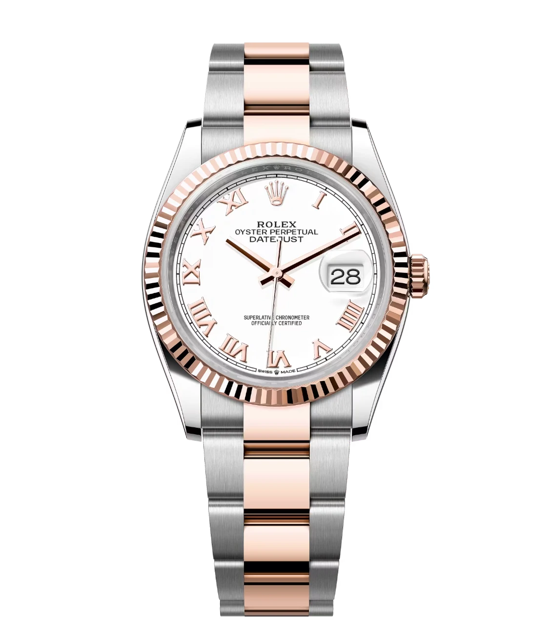 Rolex Datejust 36 Oyster Perpetual Oystersteel and Everose gold white ...