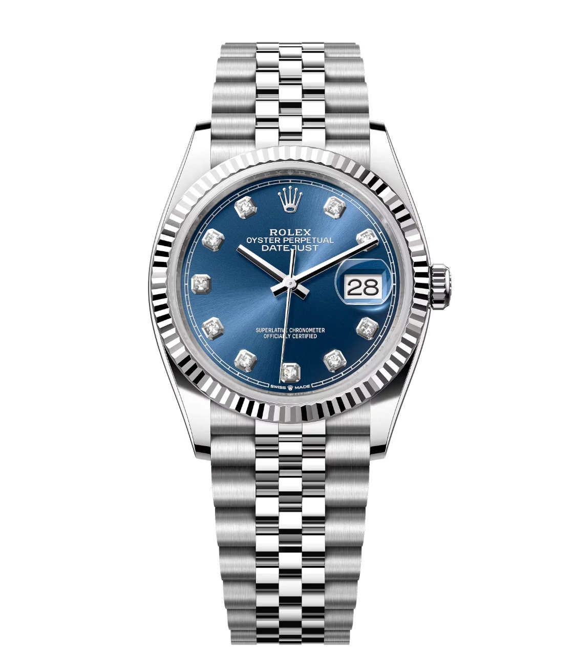 Rolex Datejust 36 Oyster Perpetual Oystersteel and white gold bright ...
