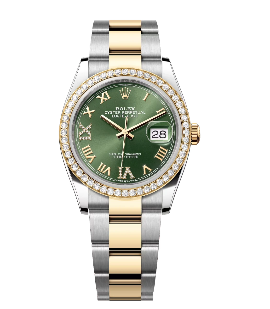 Rolex Datejust 36 Oyster Perpetual Oystersteel and yellow gold olive ...