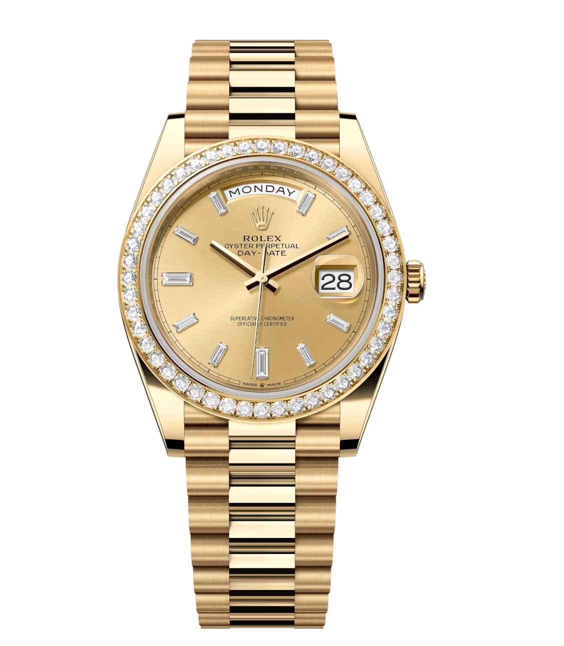 Rolex Day-Date 40 Oyster Perpetual 18 ct yellow gold champagne colour ...