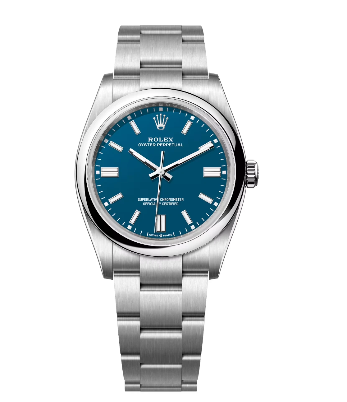 Rolex Oyster Perpetual 36 med blue dial Oyster band Reference 126000 ...